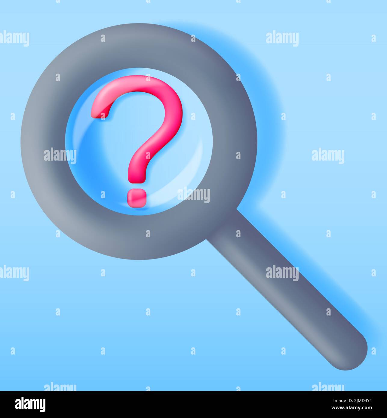 3D Magnifying Glass and Question Mark Isolated Stock Vector Image & Art ...