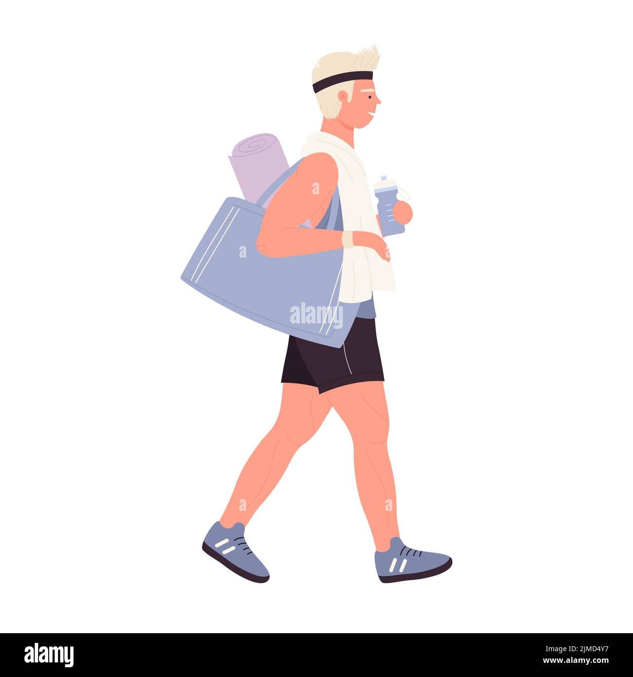 Walking trainer with training equipment. Sport session, personal gym ...