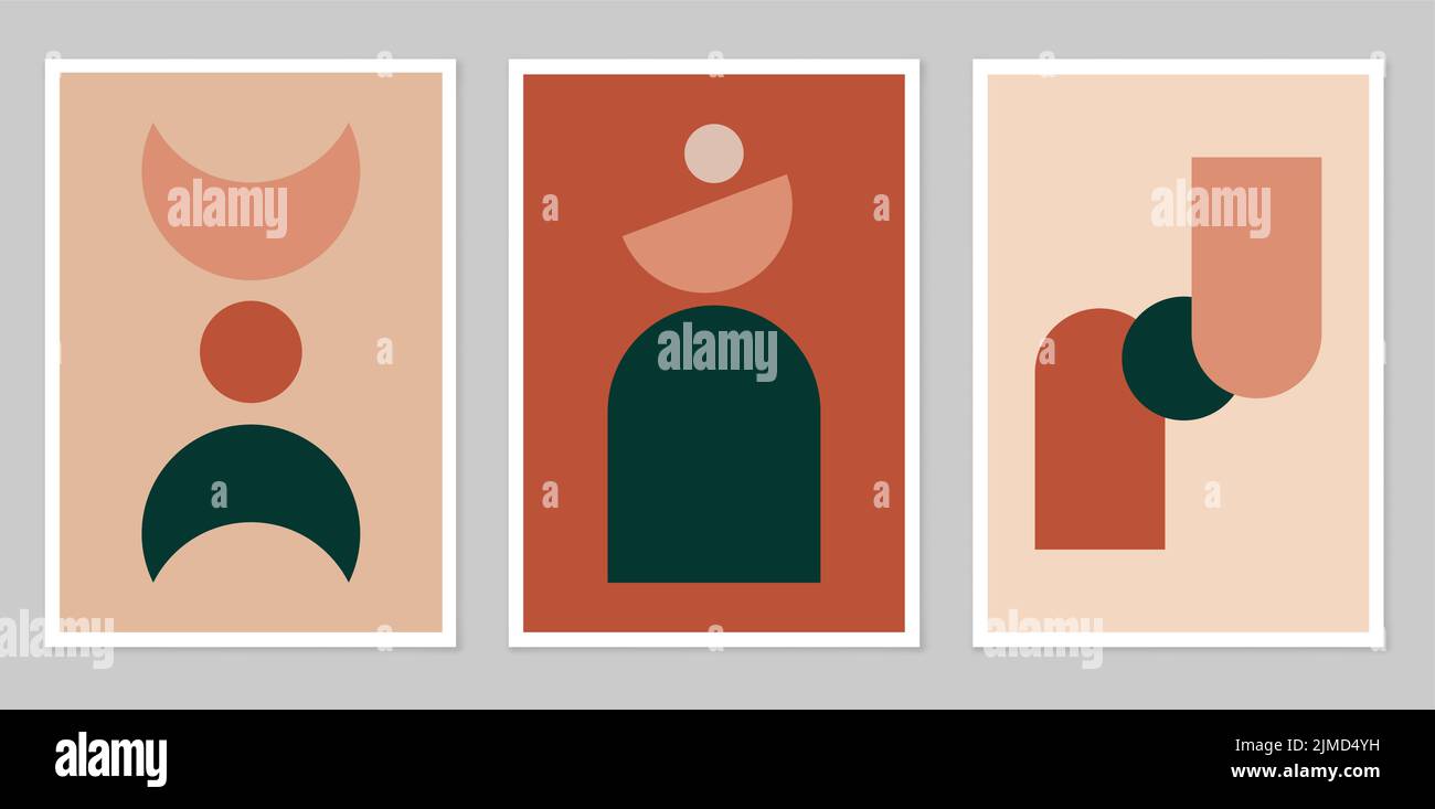 Modern minimalist abstract aesthetic illustrations. Wall decor in ...