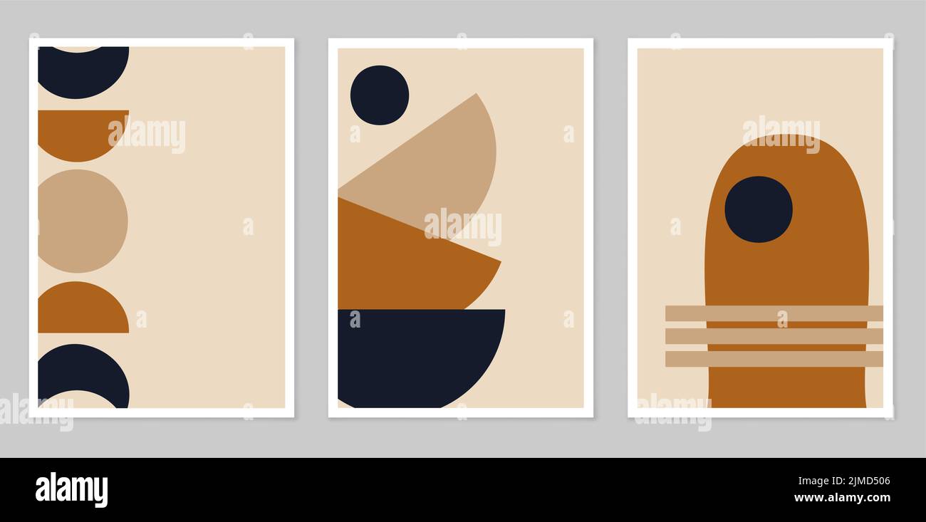 Abstract modern aesthetic design of the mid-century with geometric ...