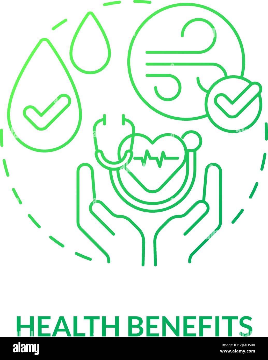 Health benefits green gradient concept icon Stock Vector Image & Art ...