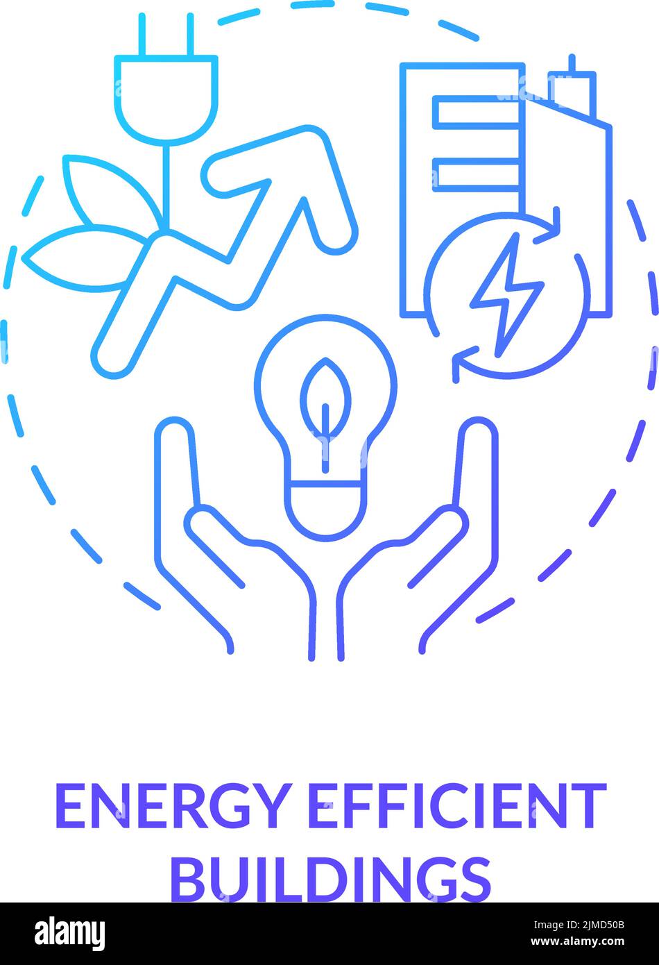 Energy efficient buildings blue gradient concept icon Stock Vector ...