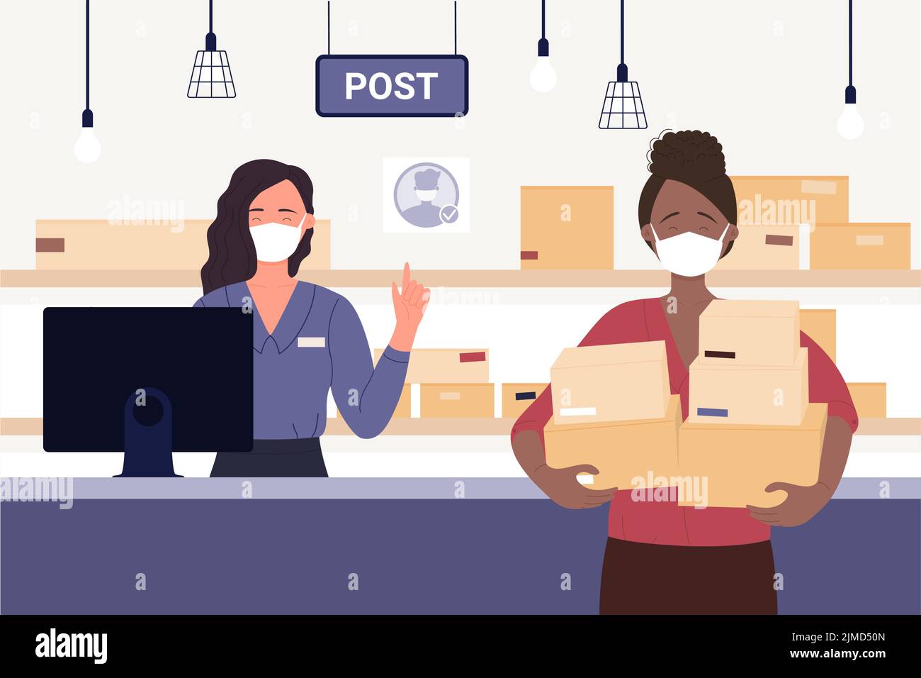 Woman carrying parcels Stock Vector Images - Alamy