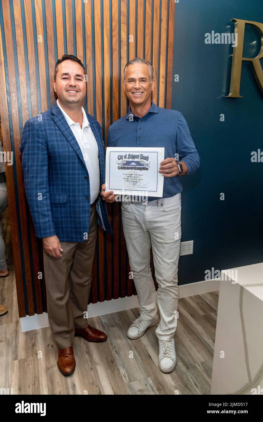 Newport Beach city Mayor, Kevin Muldoon and Dan Markel-founder of Rise ...