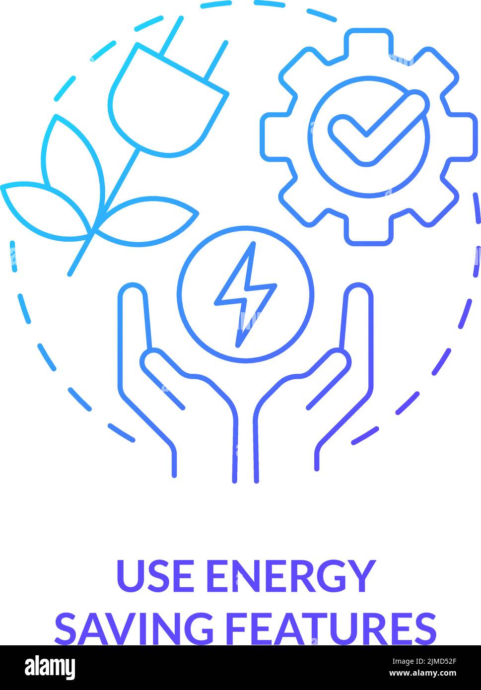 Use energy saving features blue gradient concept icon Stock Vector Image & Art - Alamy