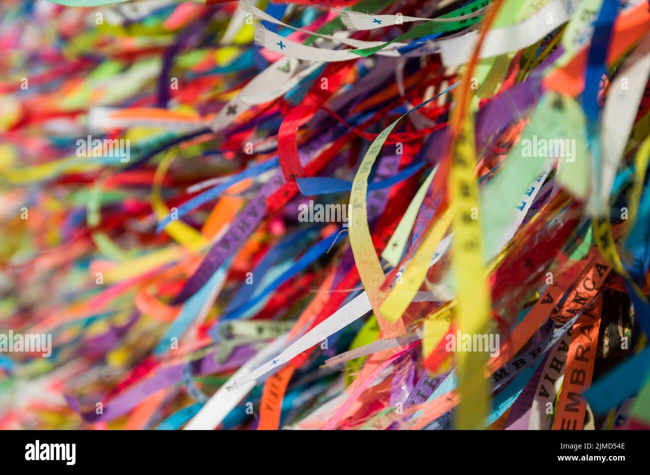 Great colorful background of the famous ribbons of Senhor do Bonfin ...