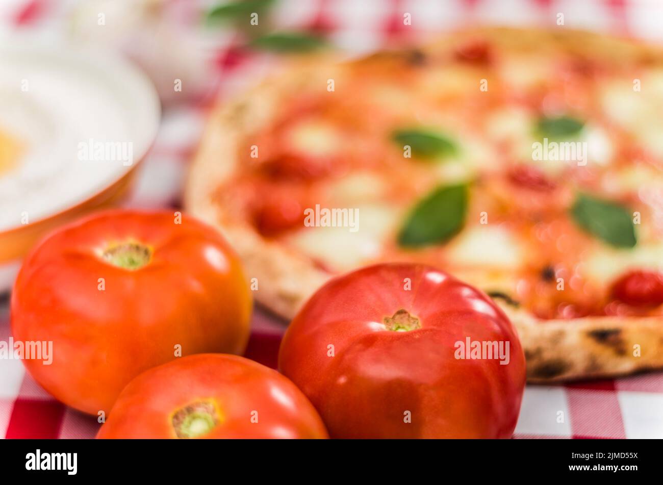 Great background for culinary themes, handmade pizza with daisy Stock ...