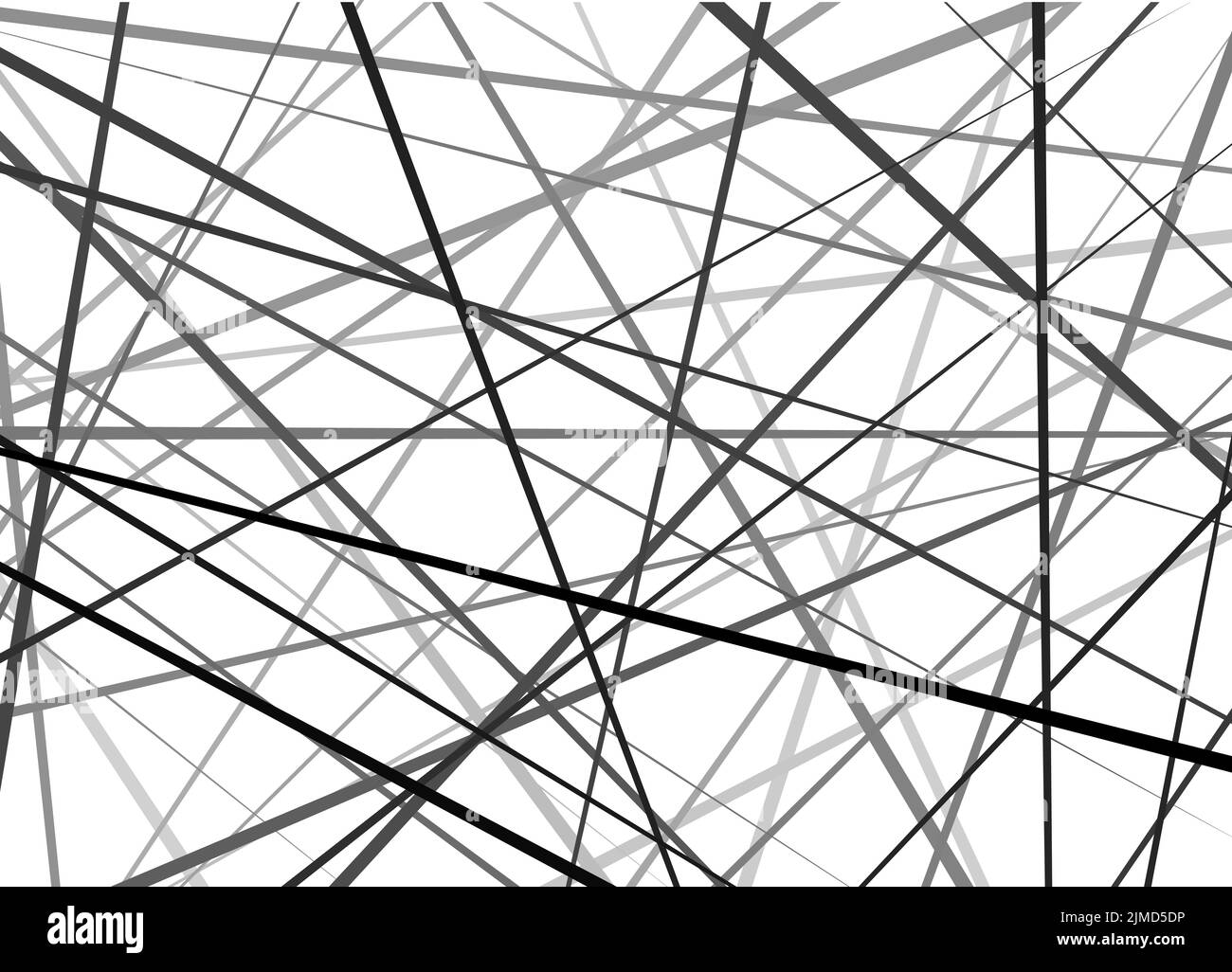 Random chaotic lines of modern design. Abstract direct black pattern. Geometric ornament for ...