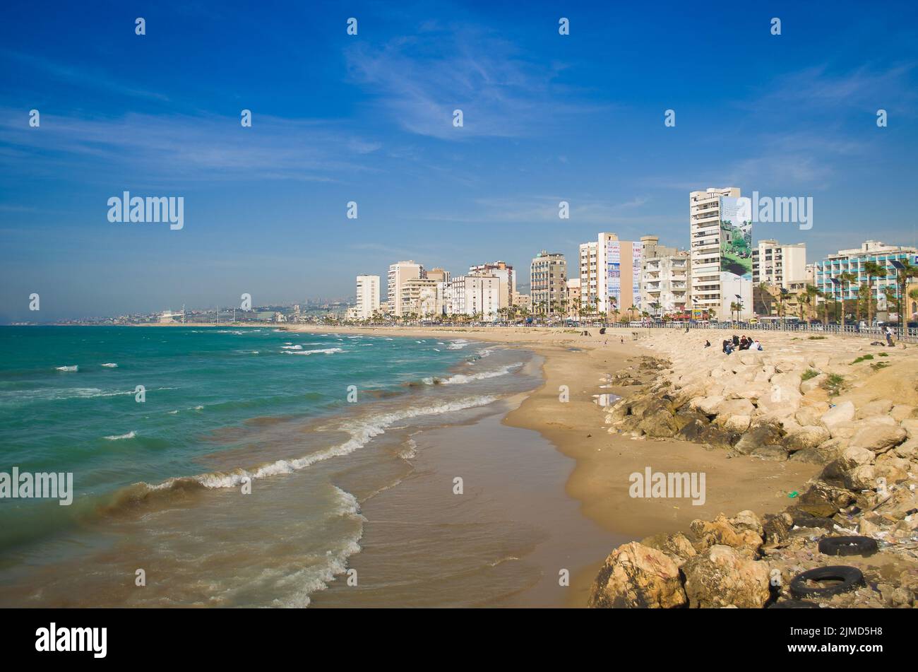 Sidon, Lebanon, April 04 - 2017: View of the sea from the historic city ...