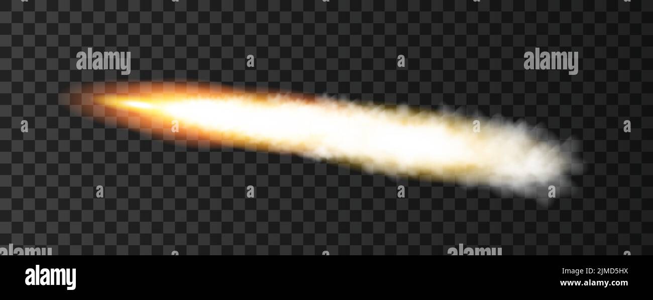 Smoke from military rocket launch. Plane track or missile trail ...