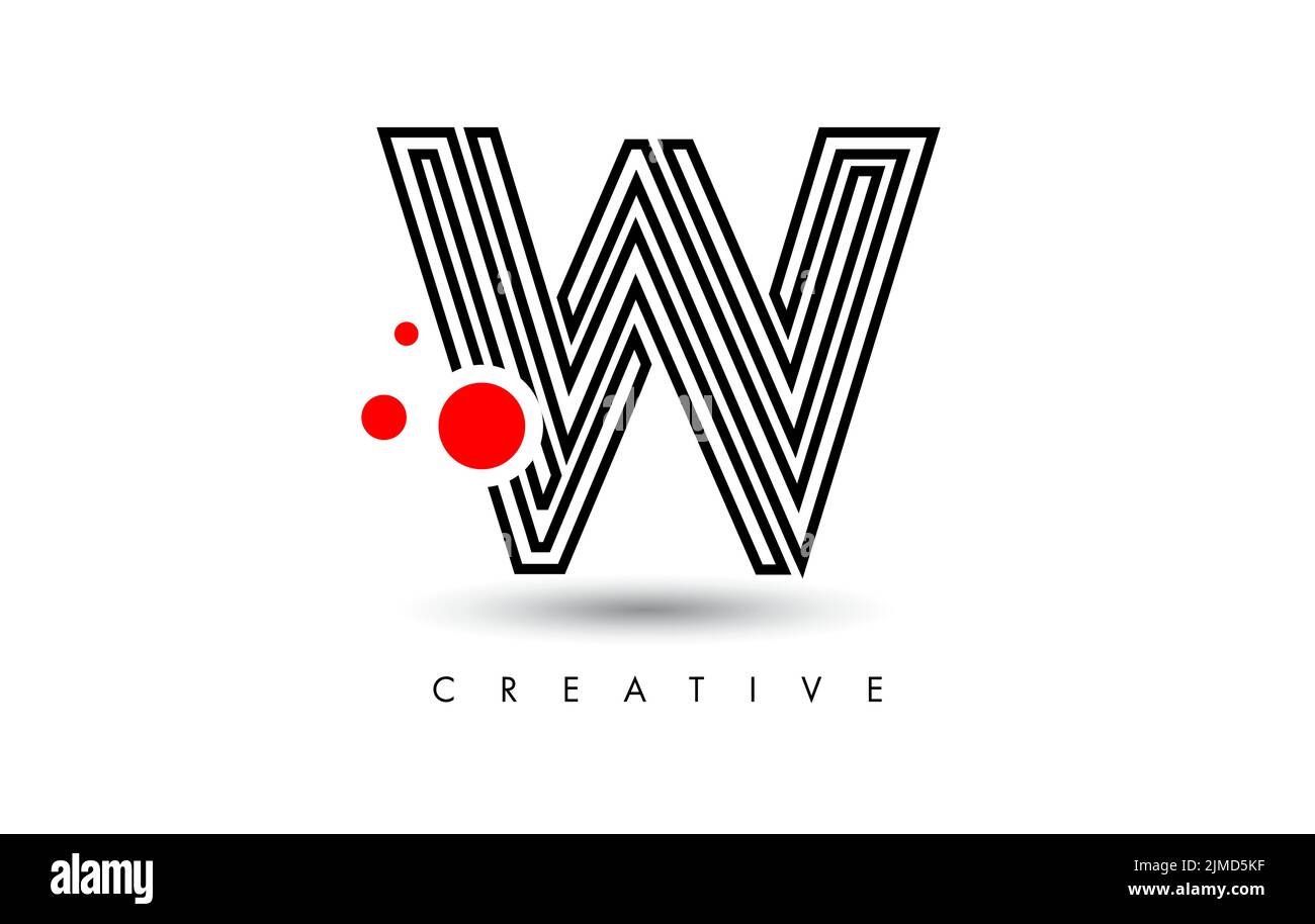 Lines W Letter Logo Letter made of Lines. Monogram Style Letter Icon ...