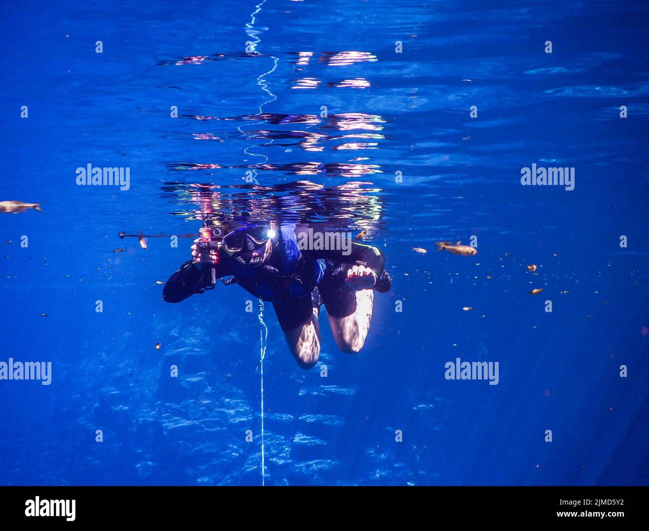 Practicing diving and snorkeling, mysterious lagoon, beautiful lagoon ...