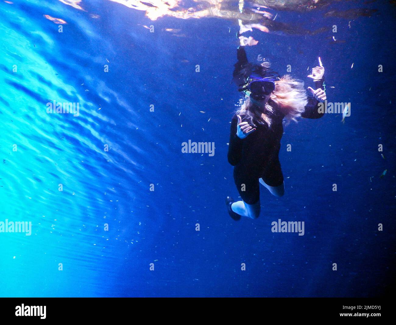 Practicing diving and snorkeling, mysterious lagoon, beautiful lagoon ...