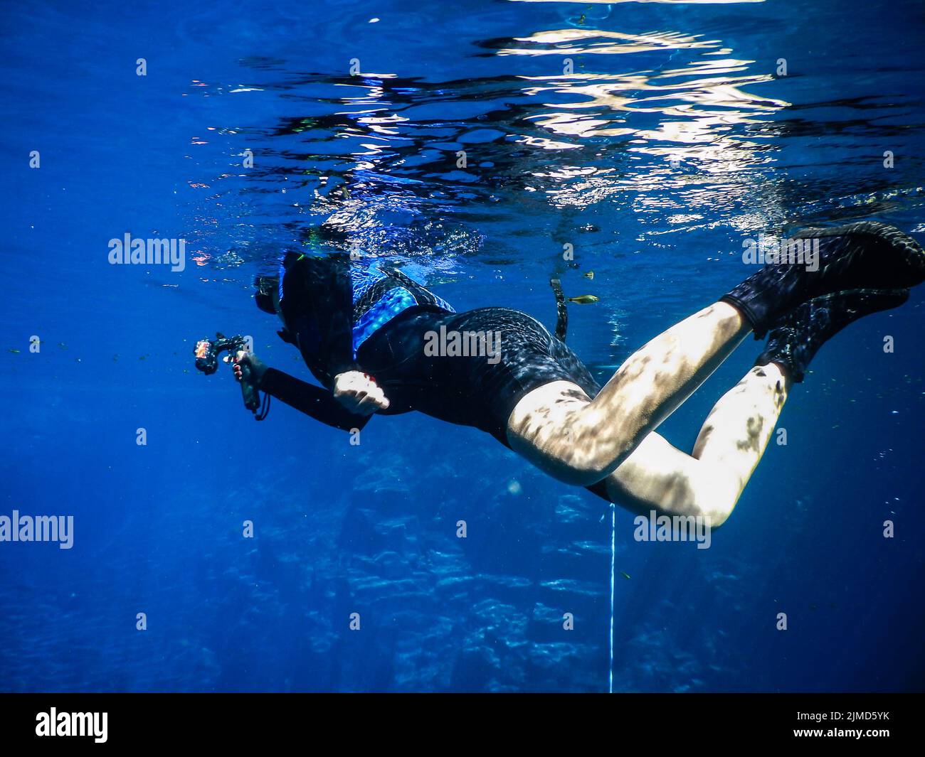 Practicing diving and snorkeling, mysterious lagoon, beautiful lagoon ...