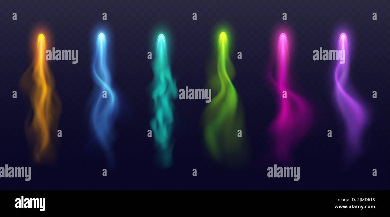 Magic light trails with colorful haze, realistic vfx arrow effect Stock ...