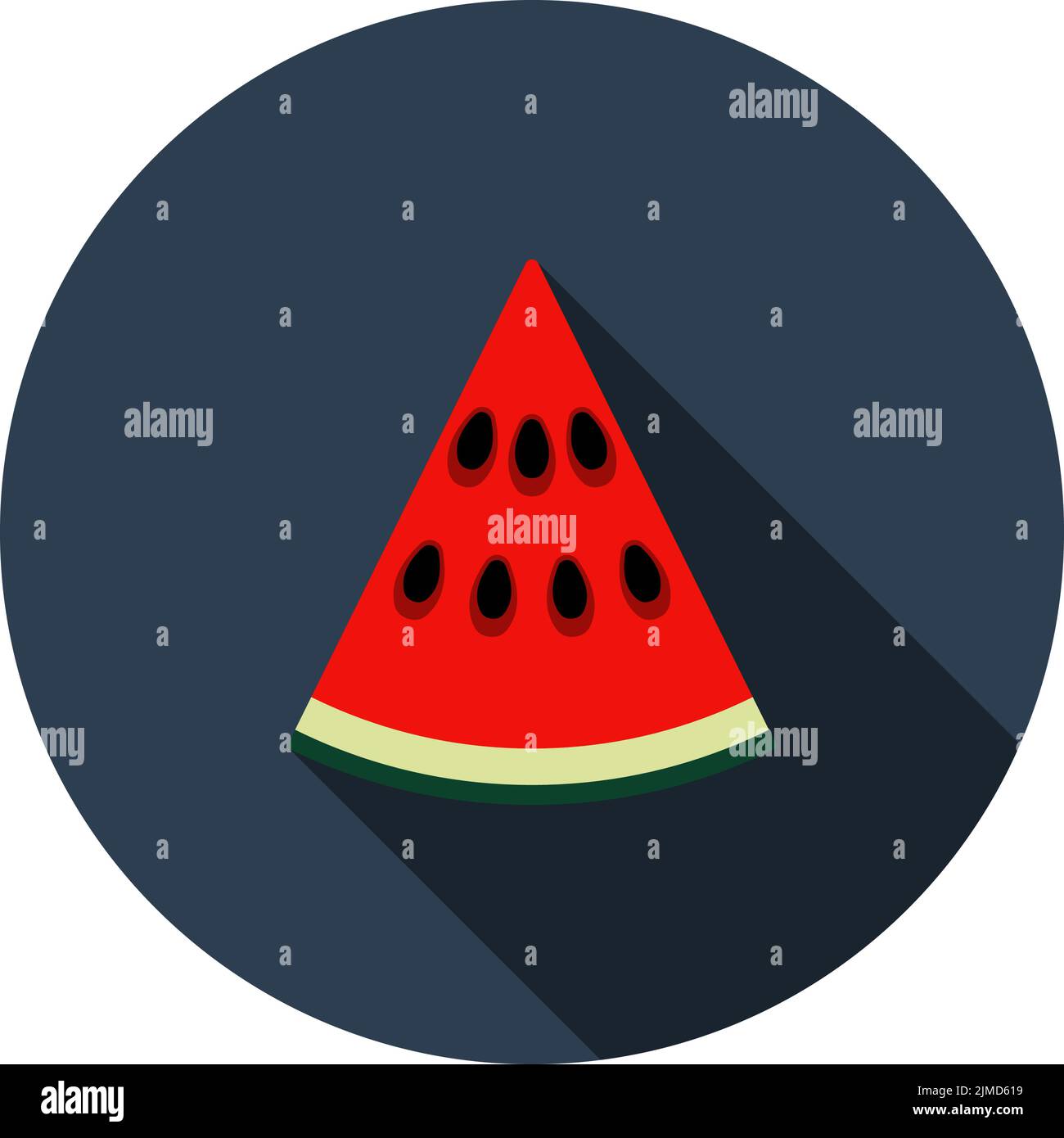Icon Of Watermelon In Ui Colors. Flat Circle Stencil Design With Long ...