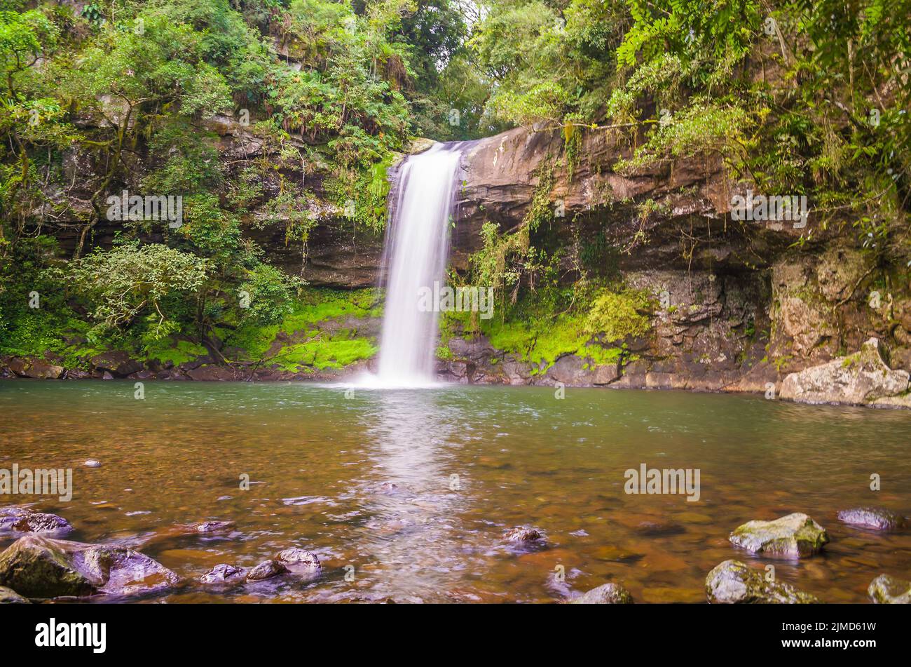 Great angle of beautiful waterfall with moving water Stock Photo - Alamy