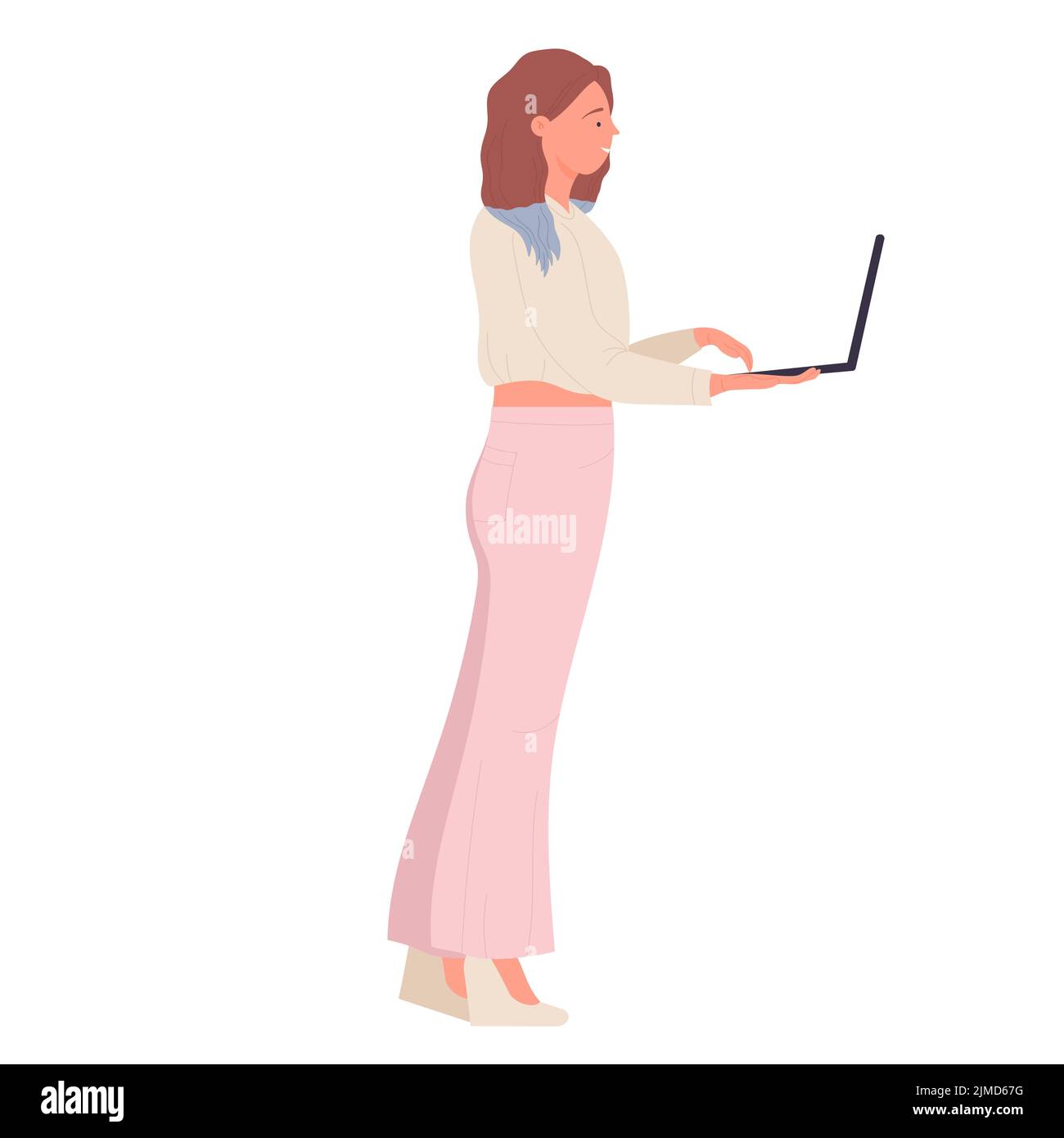 Online social media computer. Digital user with laptop and internet ...