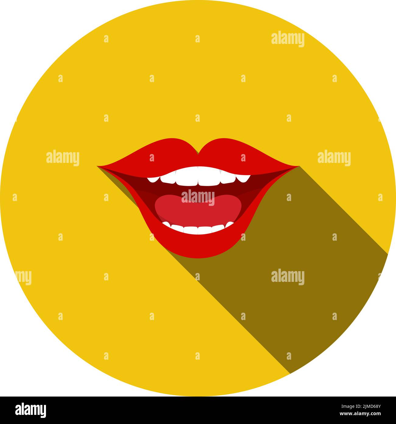 April Fools Day Icon Flat Circle Stencil Design With Long Shadow