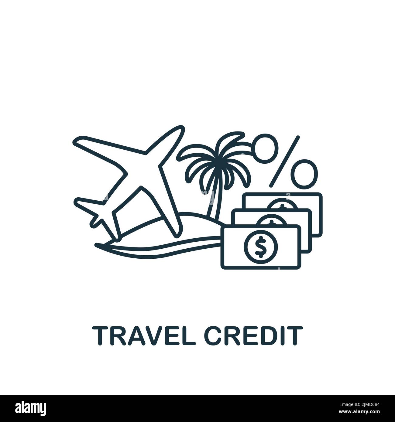 Travel Credit icon. Monochrome simple Banking icon for templates, web ...