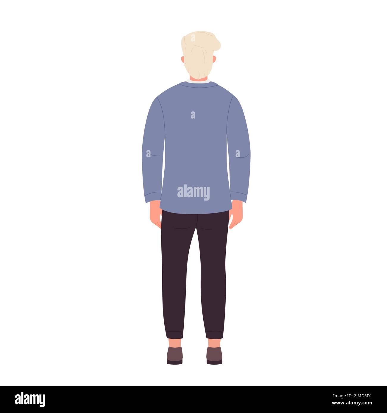 Back view man tablet standing Stock Vector Images - Alamy