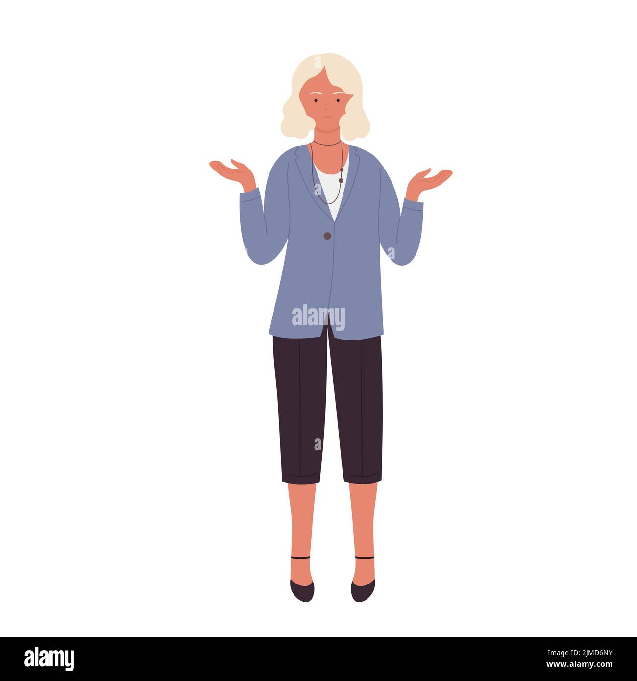 Confused teacher woman. Disappointed female professor vector ...