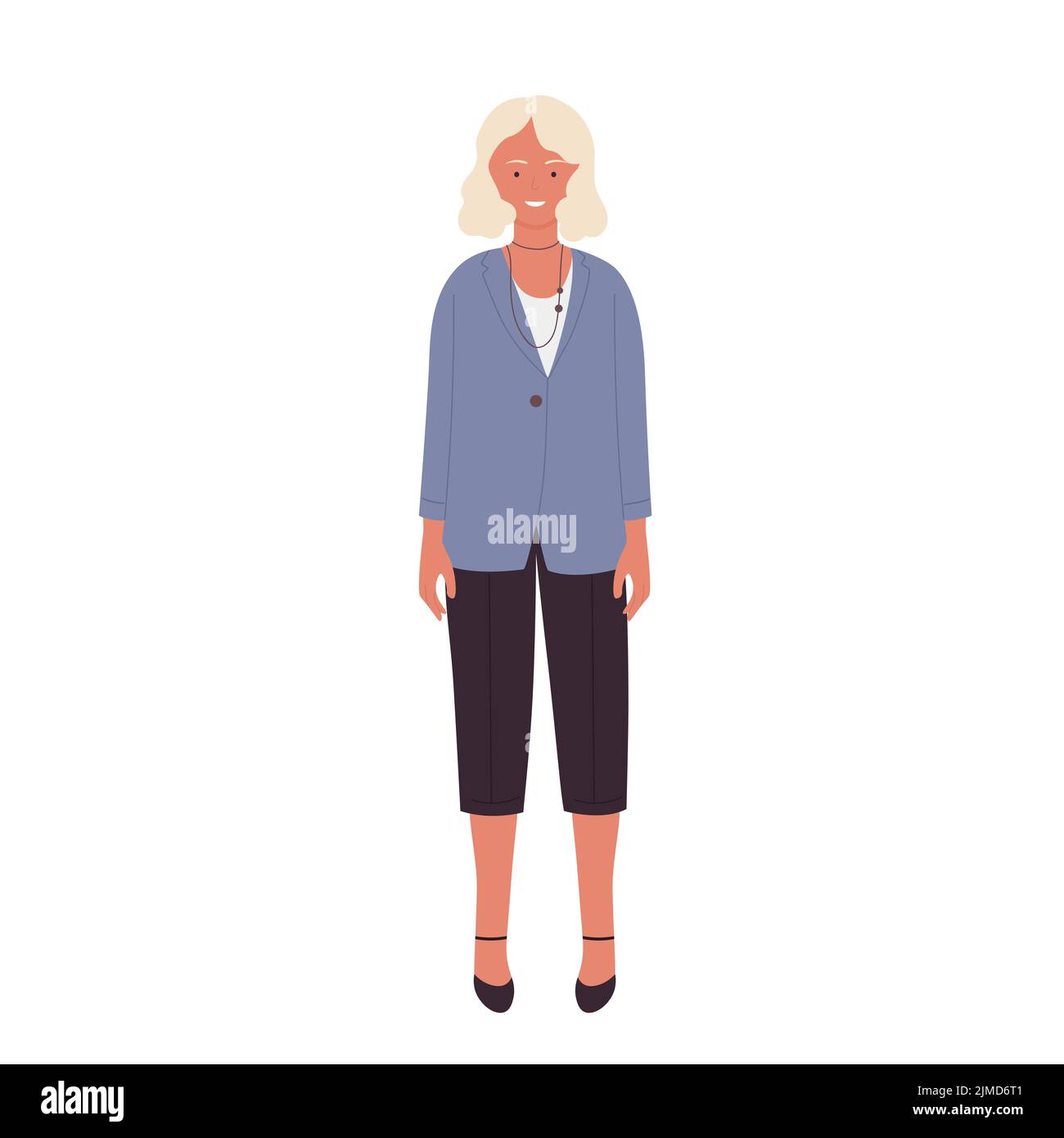 Standing pose of woman teacher. School female professor, students ...