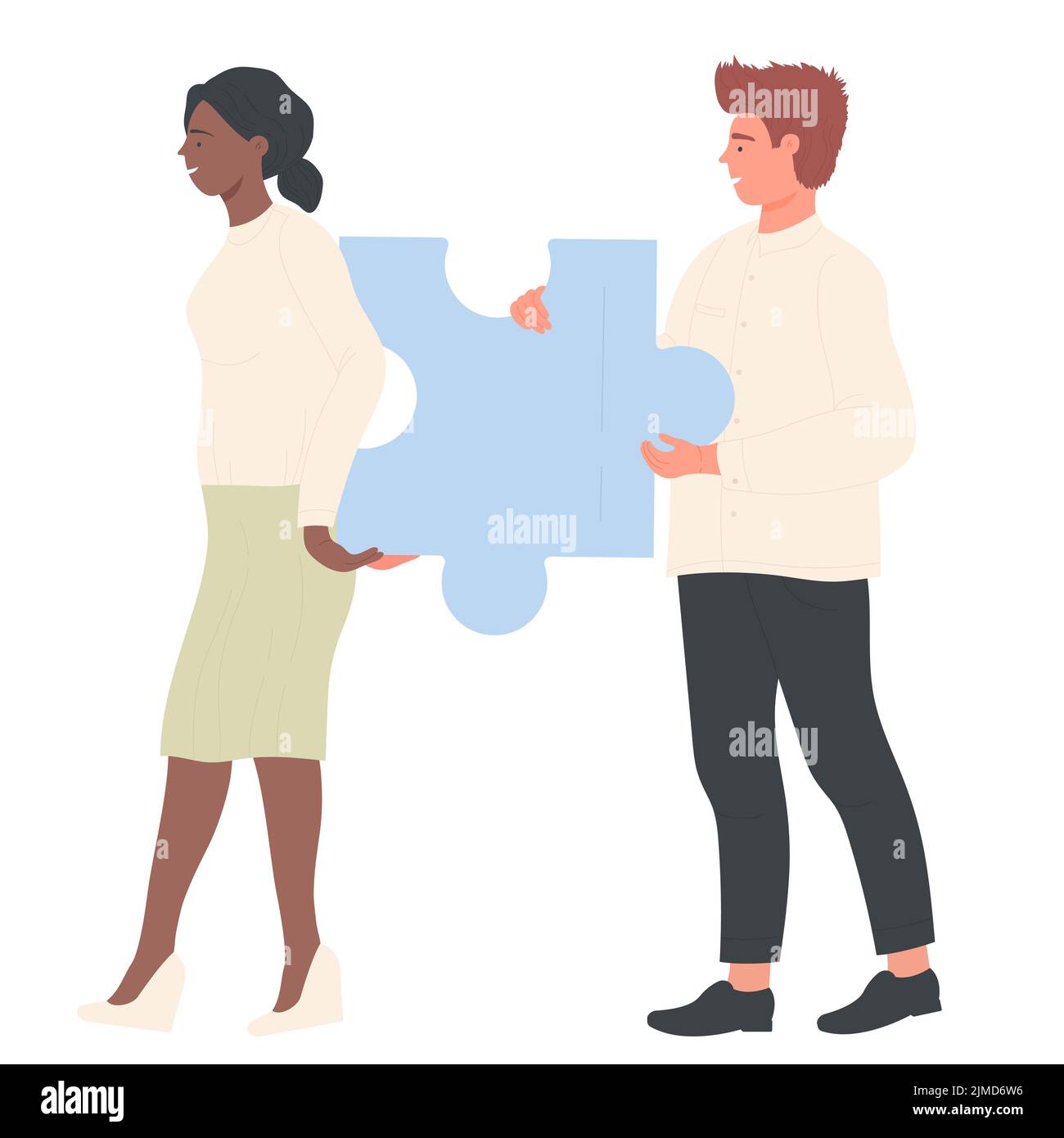 Teamwork people with puzzle piece. Business project team, creative ...