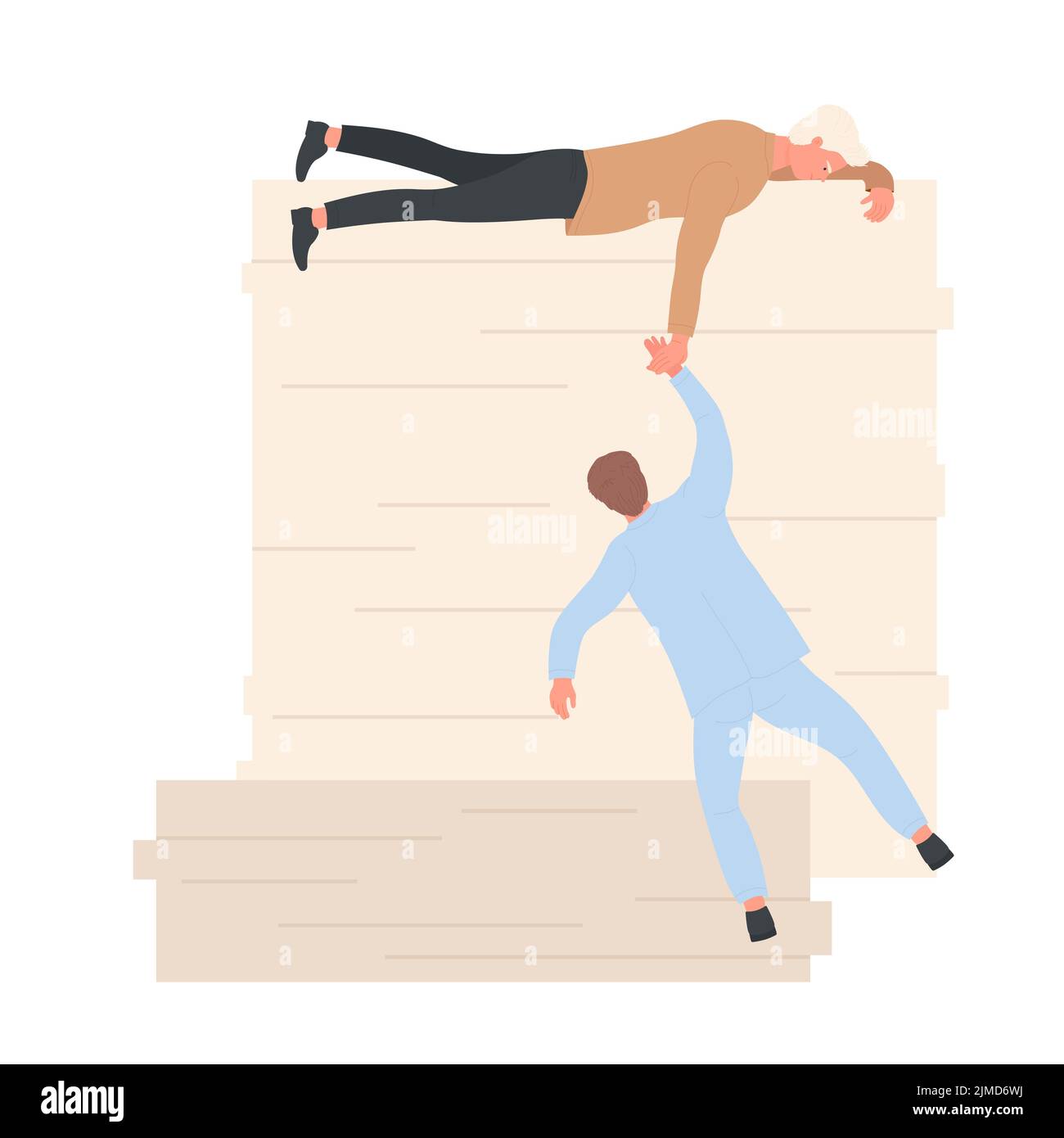 Team people helping each other. Effective teamwork, common working ...