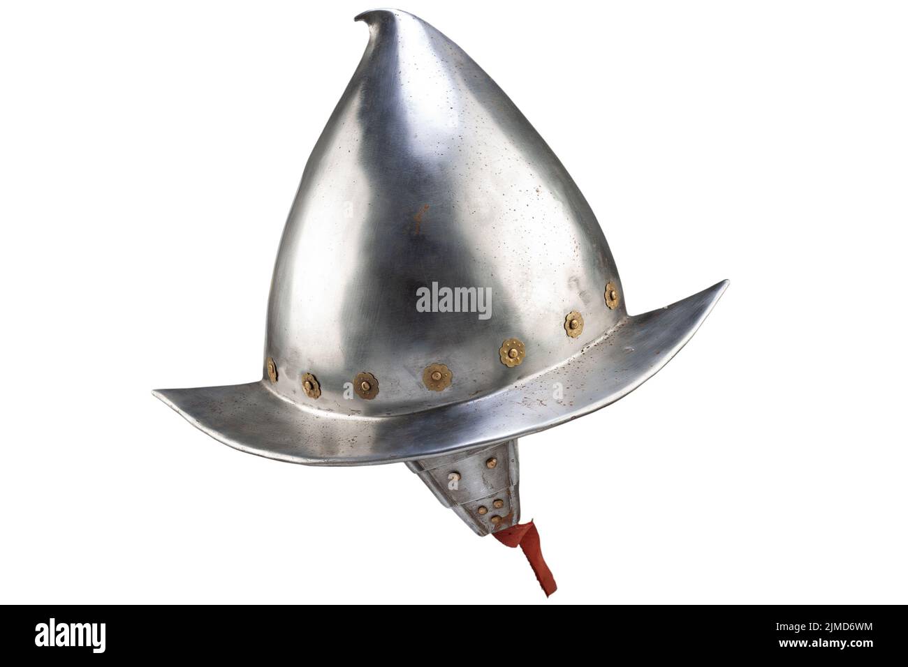 17th century morion steel helmet isolated on white background Stock ...