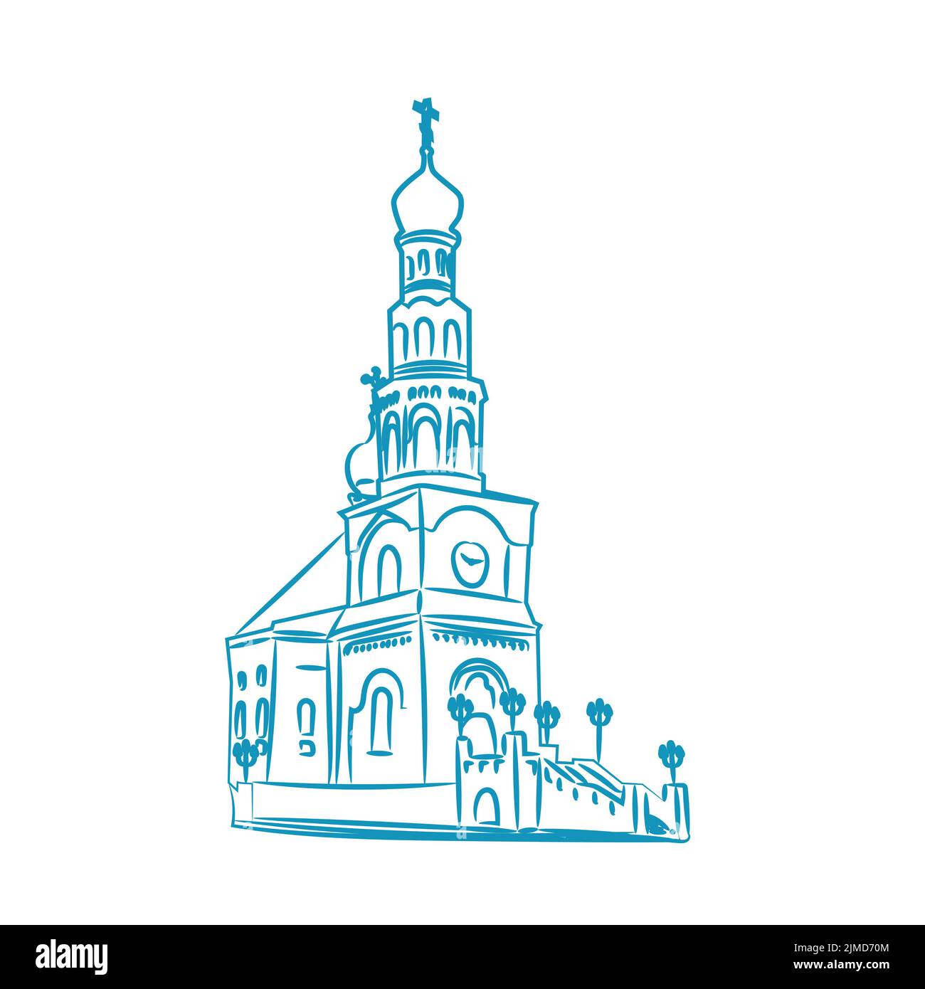 A church building illustration with sketch style Stock Vector Image ...