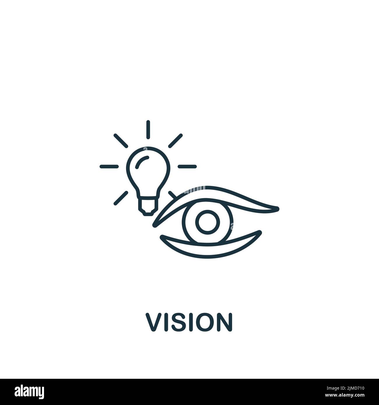 Vision icon. Monochrome simple Brain Process icon for templates, web ...