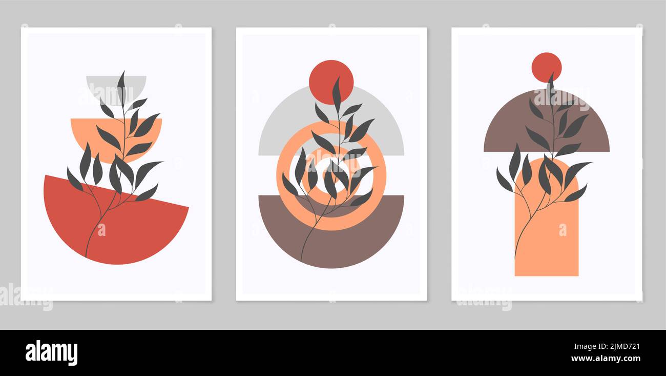 Abstract modern aesthetic design of the mid-century with geometric ...