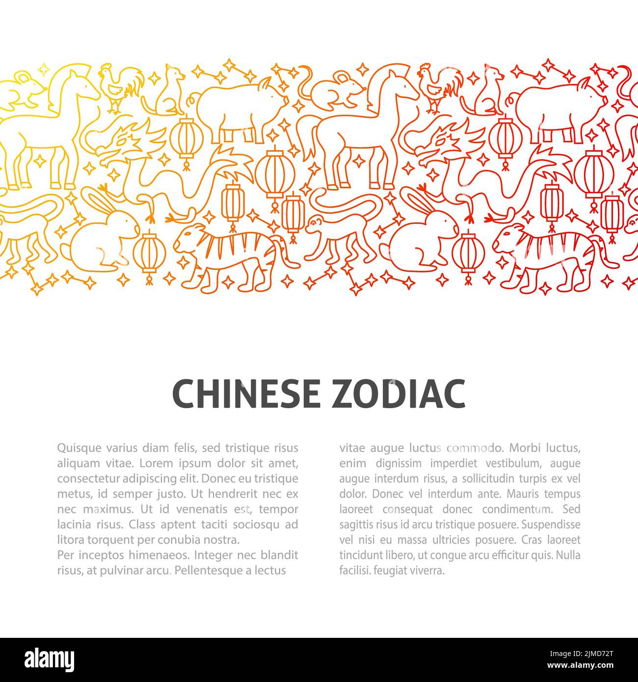 Chinese Zodiac Line Template Stock Vector Image & Art - Alamy