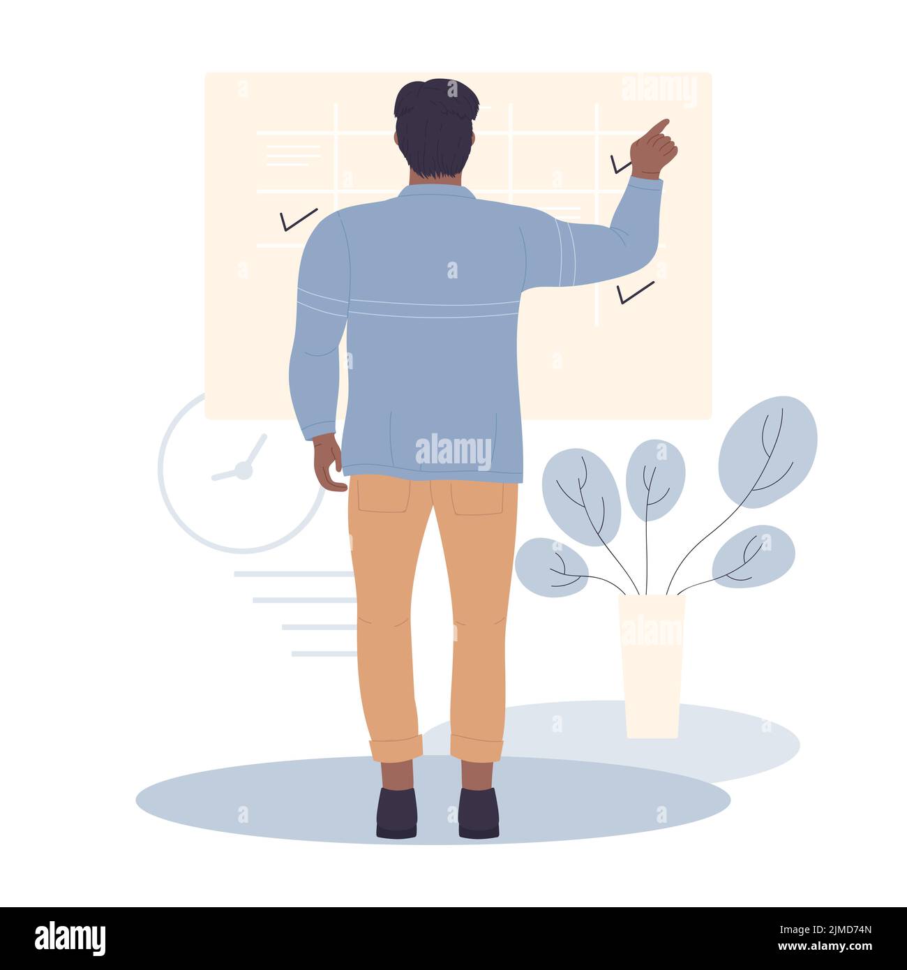 Time management business plan. Schedule planning, task organizer vector ...