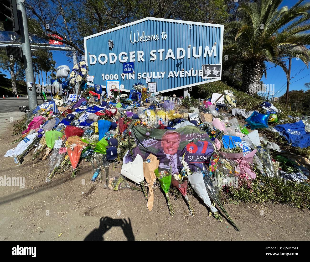 August 5, 2022: Tribute to the late Vin Scully unvailed today at Dodger ...
