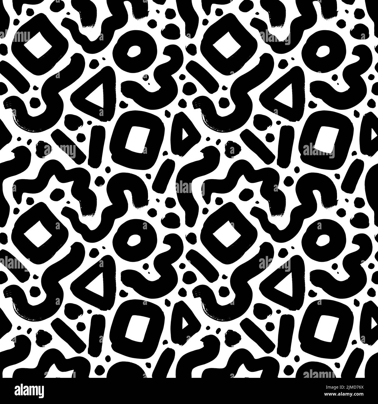 Hand drawn bold geometric doodles seamless pattern Stock Vector Image ...