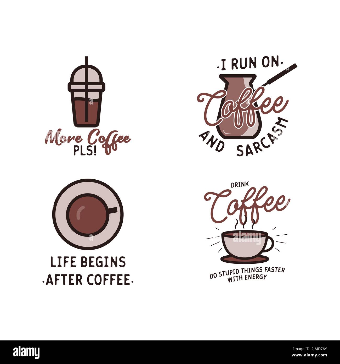 Vector banners with various coffee icons and texts Stock Vector Image ...