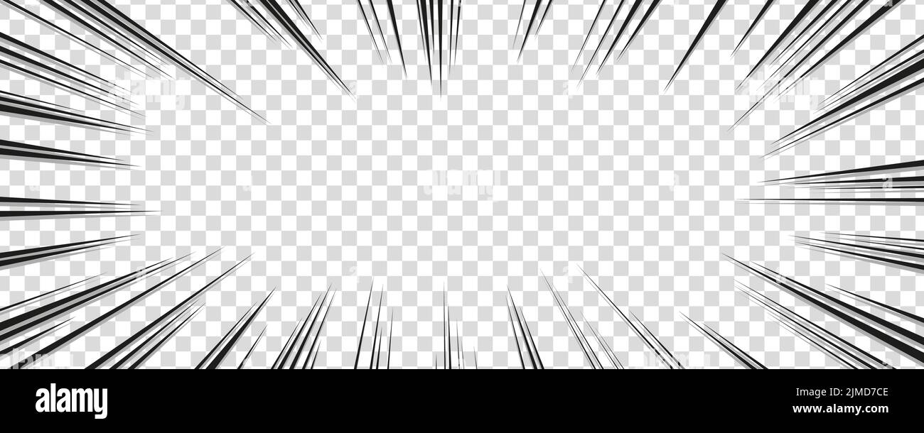 Manga comic effect on transparent background. Motion radial lines for ...