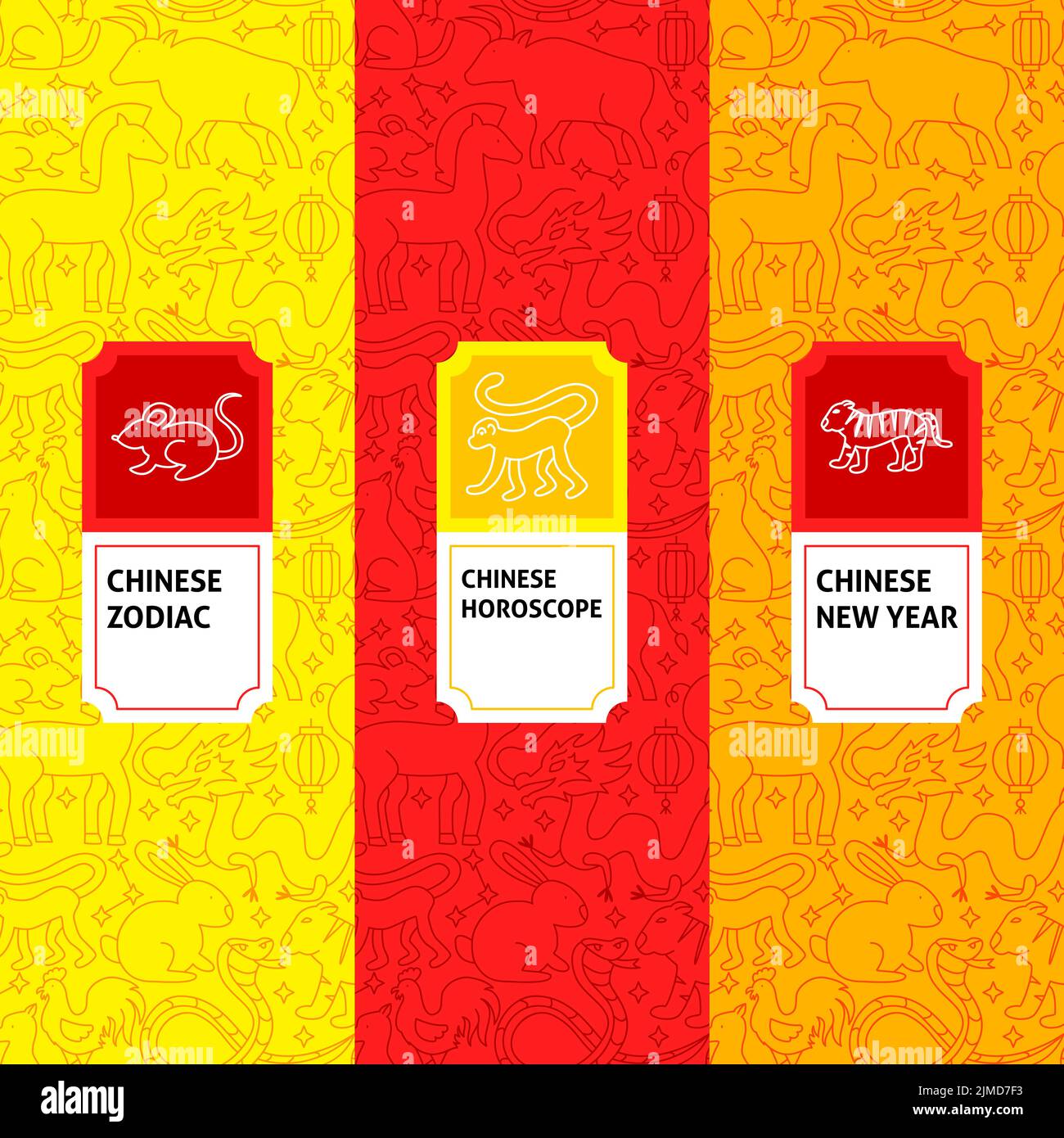 Chinese Zodiac Package Labels Stock Vector Image & Art - Alamy