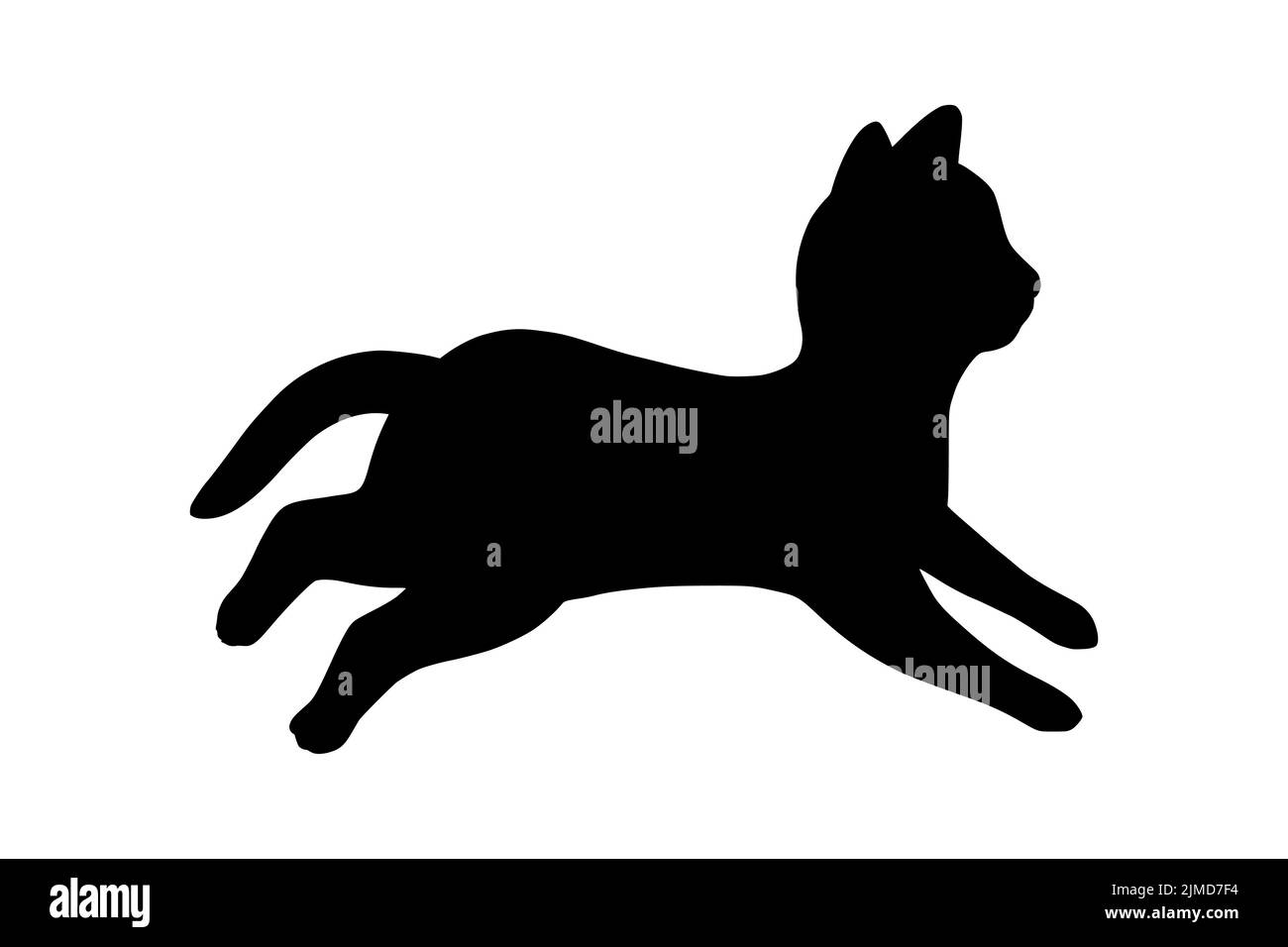 Lying cat black silhouette. Playful cat stencil. Cute vector ...