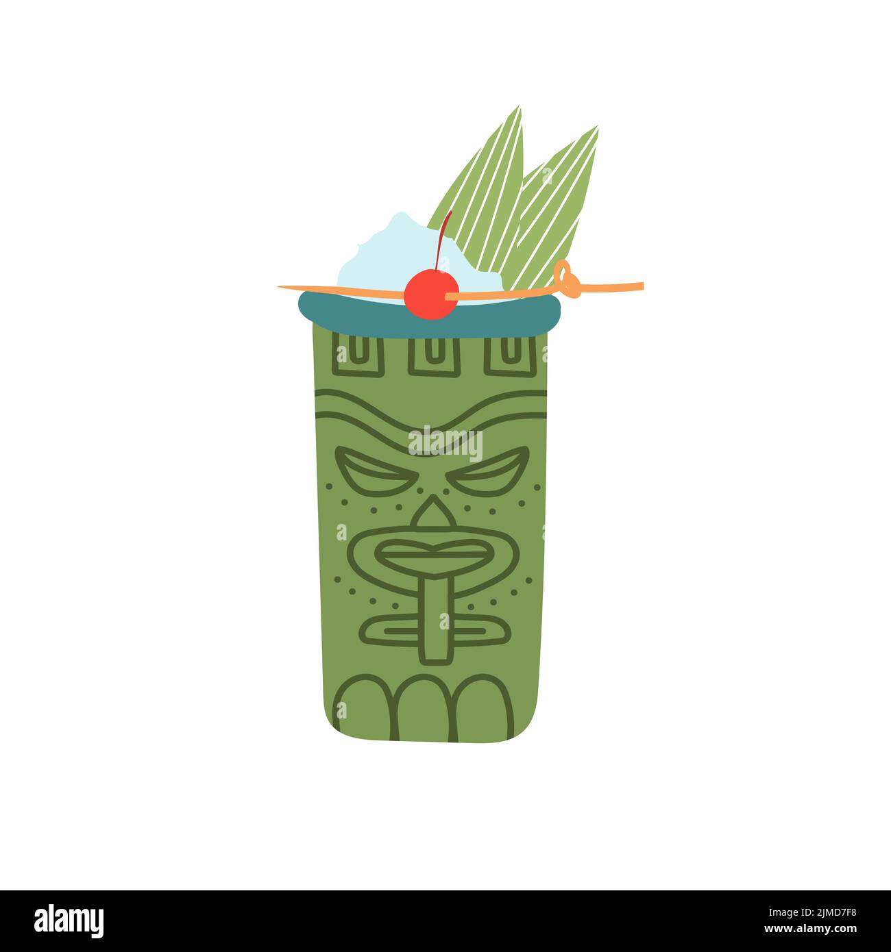 Hand-drawn doodle cartoon style vector illustration. Sweet Tiki ...