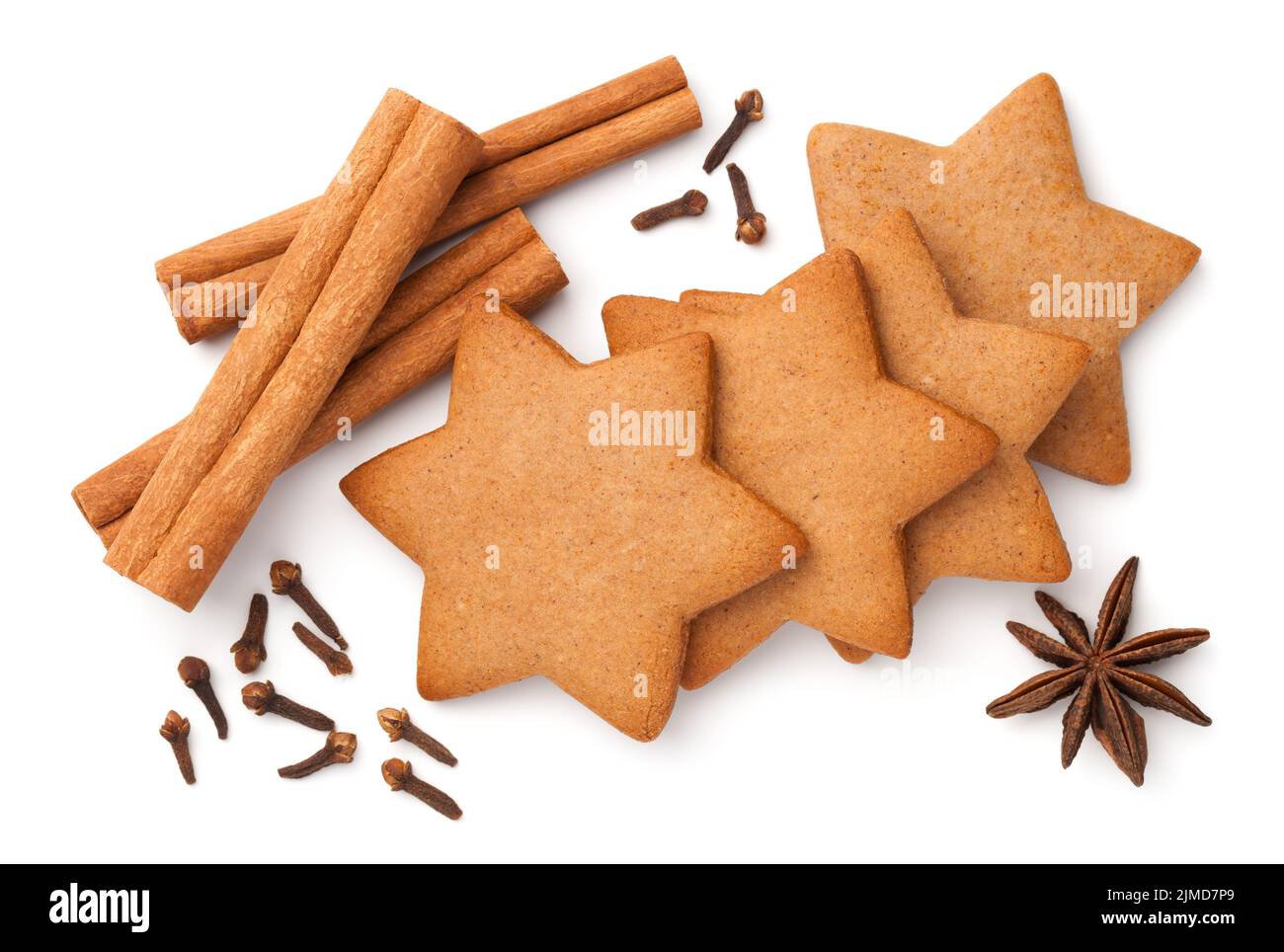 Gingerbread Star Cookies With Cinnamon Sticks Stock Photo - Alamy