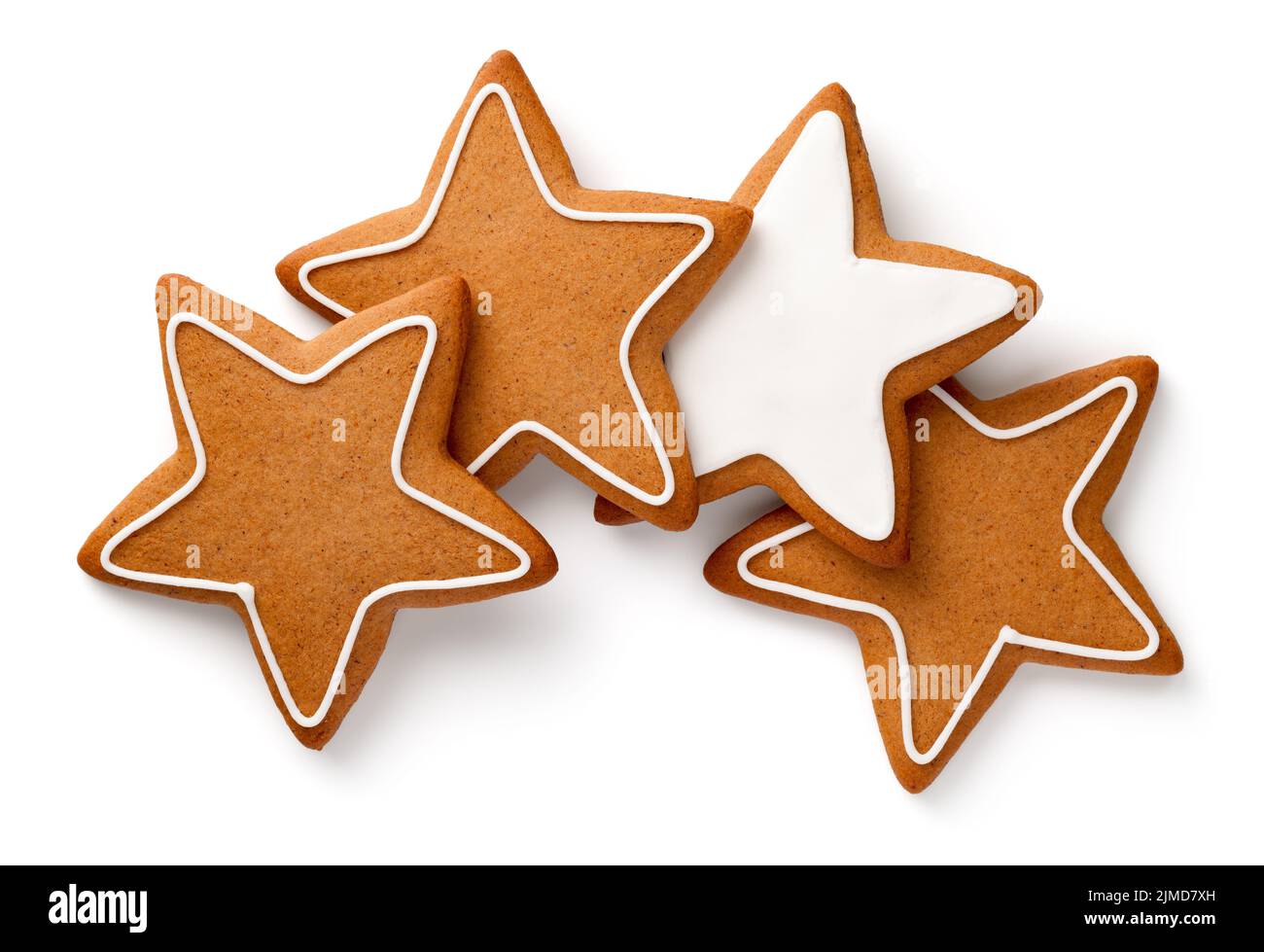 Gingerbread Stars Isolated On White Background Stock Photo - Alamy