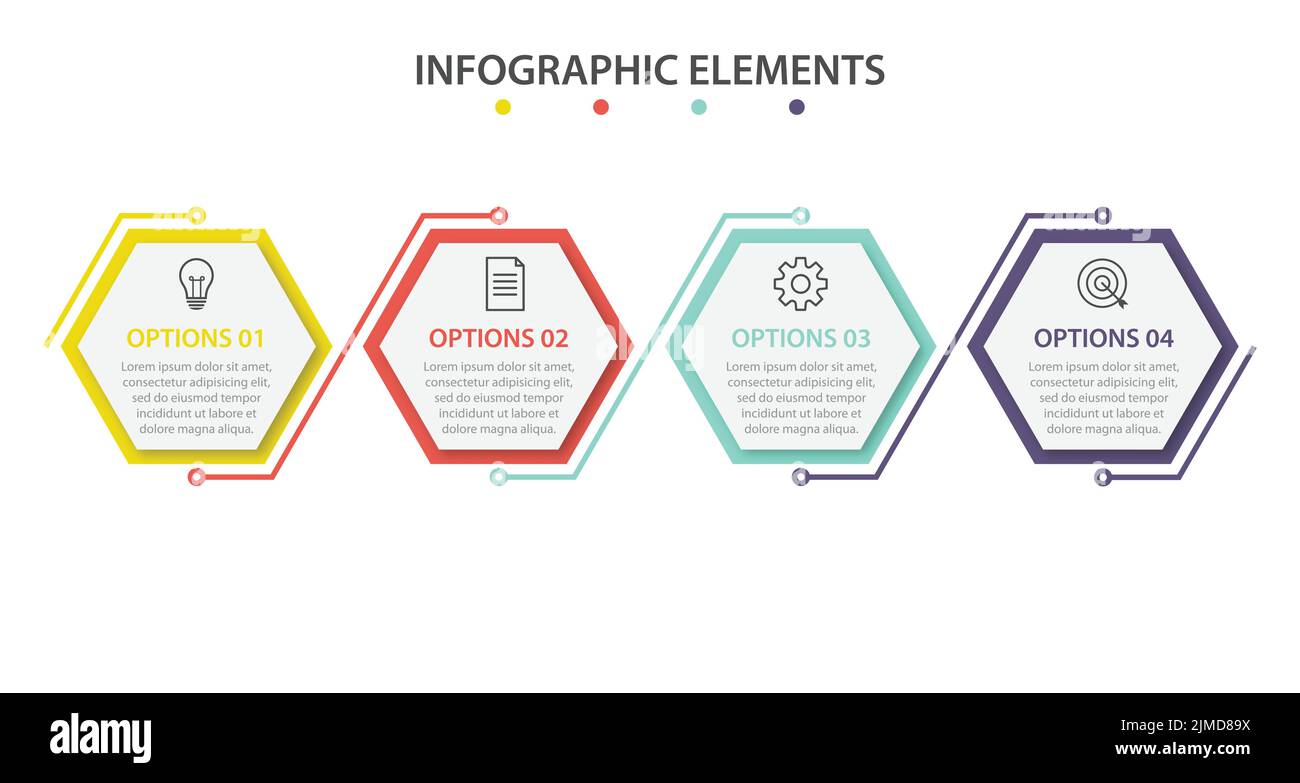 A business infographic template with different options isolated on a ...