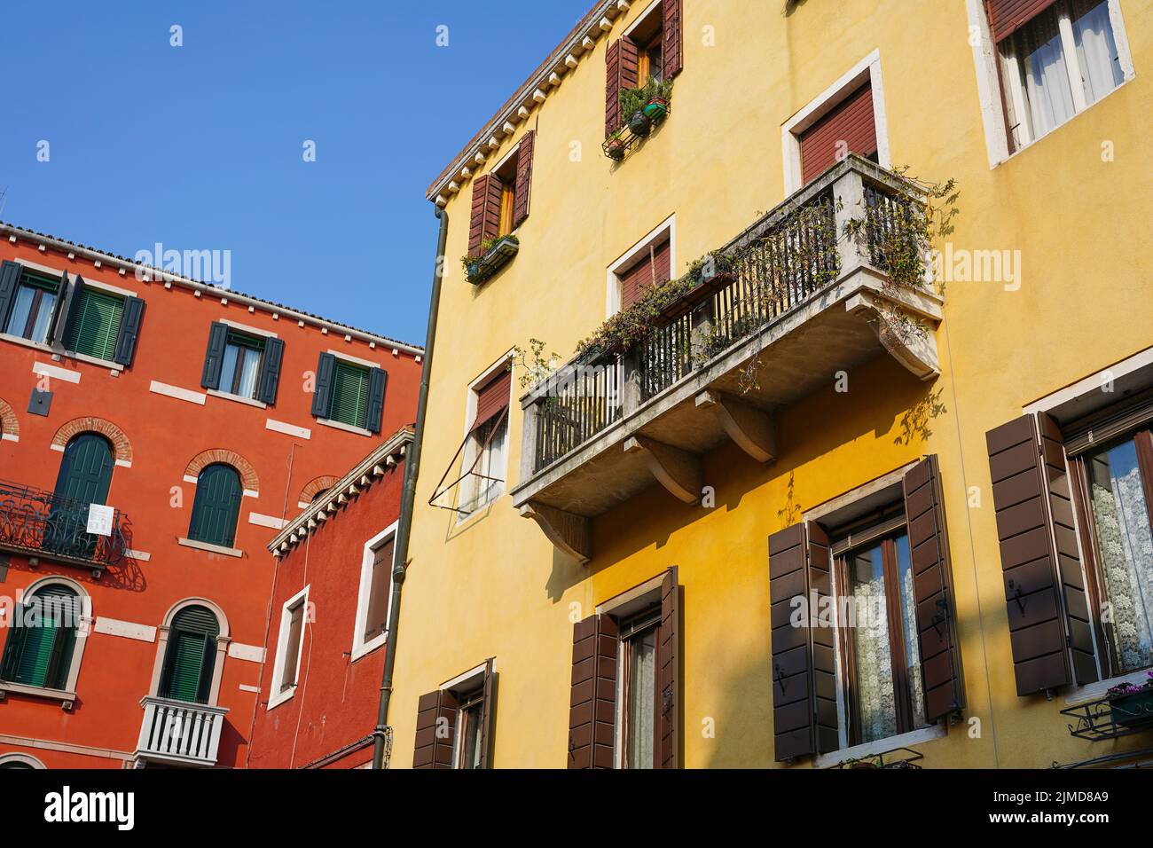 Colorful buildings that are typical in Venice, Italy Stock Photo - Alamy