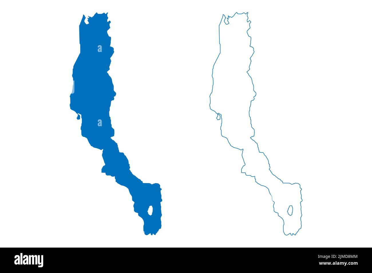 Lake Turkana (Africa, Ethiopia and Kenya) map vector illustration ...