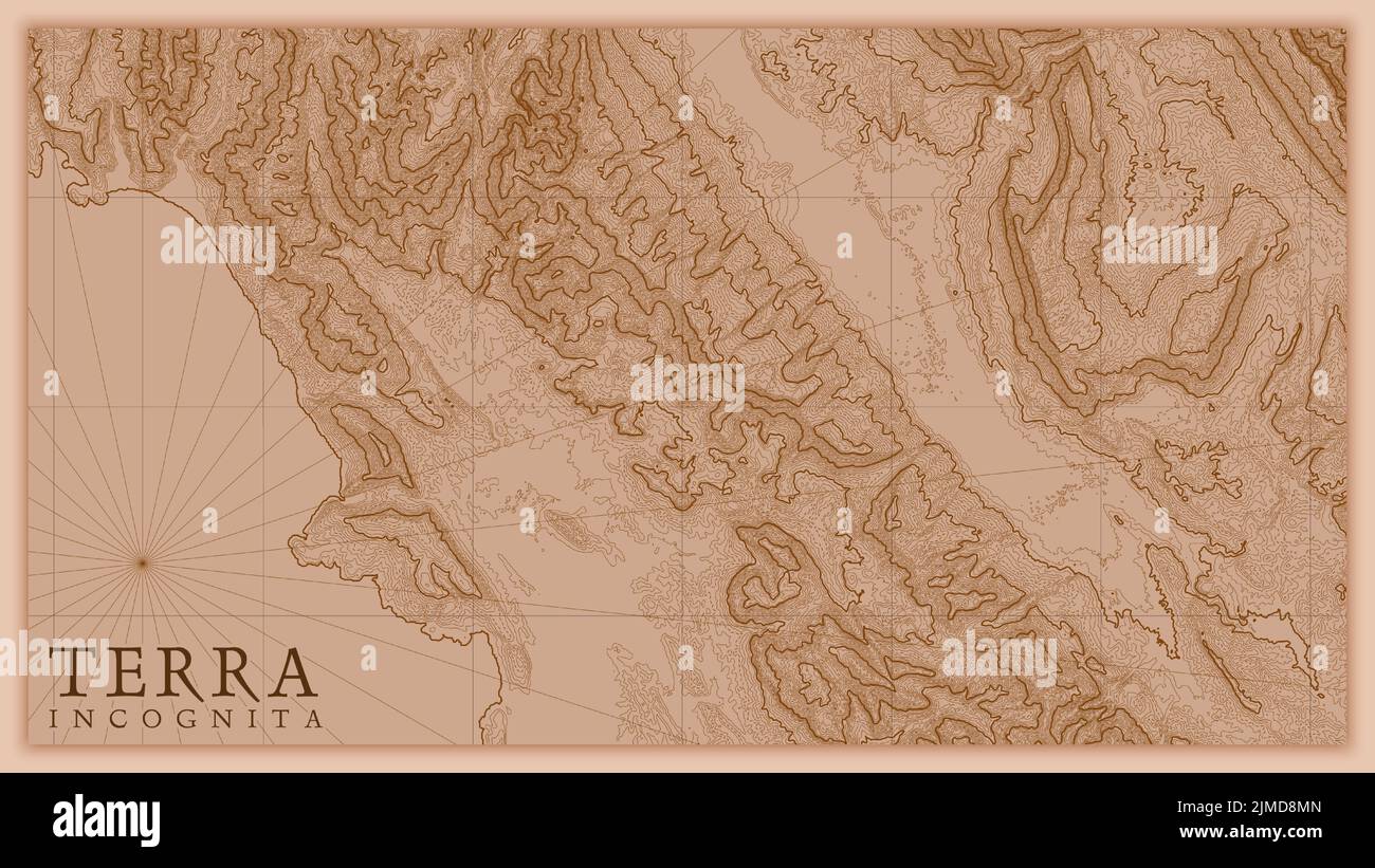 Ancient abstract earth relief old map. Generated conceptual vector ...