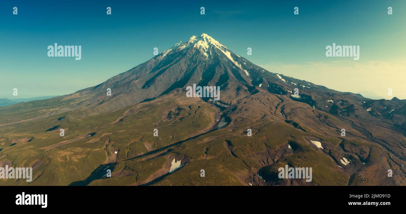 Aerial panorama of Koryaksky volcano Stock Photo - Alamy