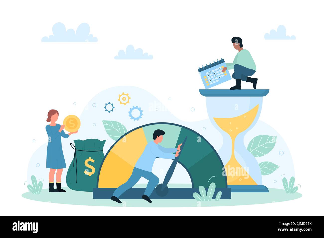 Cost optimization of services and products vector illustration. Cartoon ...